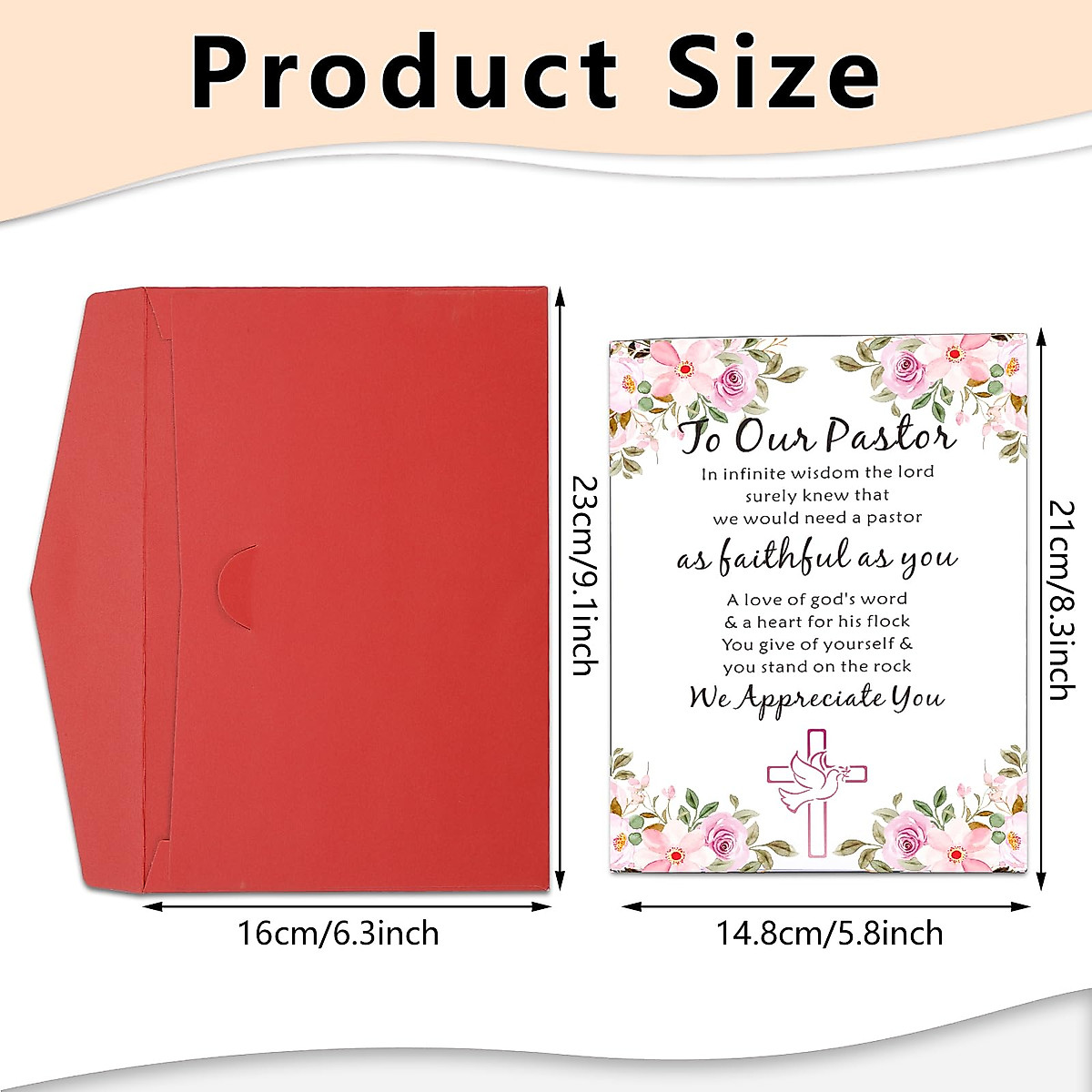 Pastor Appreciation Cards for Partors, Pastor Wife Appreciation Cards, Pastor Appreciation Gifts, Pastor Gifts for Men, Ministry Appreciation Card for Pastor, Christian Thank You Cards With Envelopes