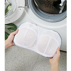 HCZION Women's Bra Laundry Bag, Household Washing Machine, Inner Mesh Bag, Hand in Hand to Carry Bra Protective Washing Bag (Grey)