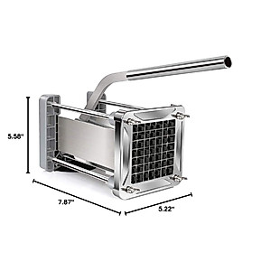 French Fry Cutter, Sopito Professional Potato Cutter Stainless Steel with 1/2-Inch Blade Great for Potatoes Carrots Cucumbers