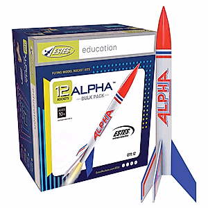 Estes - 1756 Alpha Flying Model Rocket Bulk Pack (Pack of 12) | Intermediate Level Rocket Kit |Soars up to 1000 ft. | Step-by-Step Instructions | Science Education Kits | Great for Teachers, Youth Group Lead