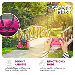 Bumper Buddy Ride On Electric Car for Kids & Toddlers, 12V 2-Speed, Ages 1 2 3 4 5 Year Old Girls - Remote Control, Baby Girl Riding Bumping Toy Gifts Cars - Toys Gift Toddler 12-18 Months Age