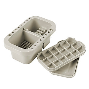 MyLifeUNIT Paint Brush Cleaner, Paint Brush Holder and Organizers with Palette for Acrylic, Watercolor, and Water-Based Paints (Grey)