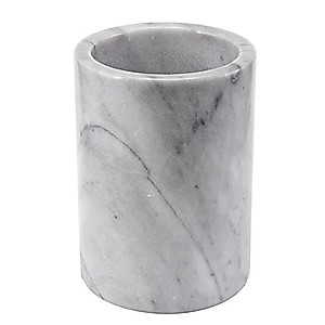Creative Home Natural Marble Tool Crock Utensil Holder Organizer Wine Cooler, 5" Diam. x 7" H, Off-White (color may vary)