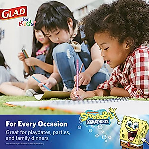 Glad for Kids 9oz Spongebob Squarepants Paper Cups, 120 Ct-Disposable Paper Cups with Spongebob and Patrick Design for Kids, Blue-Heavy Duty Paper Cups-Spongebob Cups, SpongeBob Drinking Cups