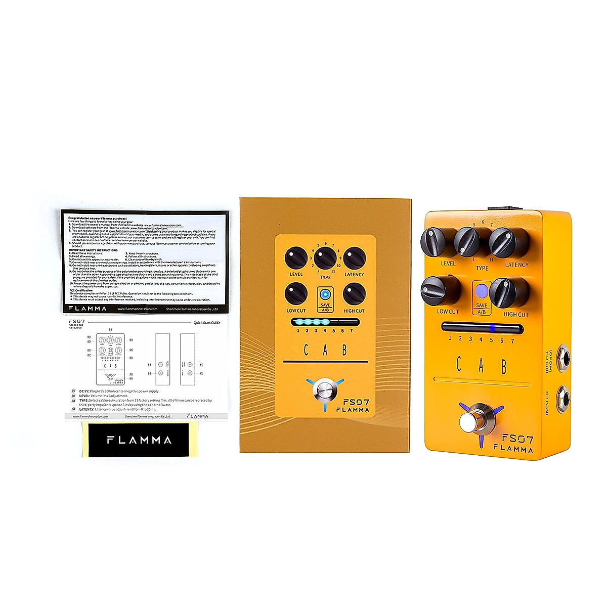 FLAMMA FS07 Cabinet Simulation Pedal with 9V 300mA Power Supply