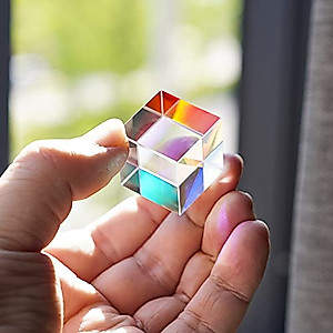 25mm Optical Glass X-Cube Prism RGB Dispersion Prism Physics and Decoration Light Spectrum Educational Model Photography Props