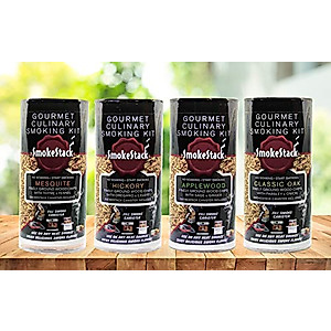 SmokeStack Finely Ground Wood Chips and Smoker Box – Turn Any Grill Oven Stovetop Into A Smoker - Evenly Adds Delicious Smoke Flavor - No Pre Soaking Needed (Applewood)