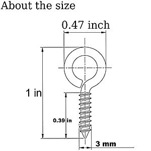 Axe Sickle 1 Inch Screw Eyes Metal Eye Hooks Small Eyelet Screws, Gold 50 Pcs