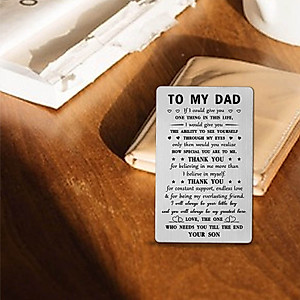 Mataly Dad Birthday Gifts - Dad Christmas Gifts from Son - Dad Wallet Card, Dad Birthday Decorations, Christmas