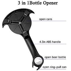 2023 Jar Opener for Seniorsor Arthritis Weak Hands, Effortless Jar Lid Opener for Kitchen, 3-in-1 Multifunctional Bottle Opener Opens Pop-Top Cans Beer Bottles Soda Cans