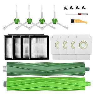 Replacement Parts for iRobot Roomba i7 j7 i3 i4 i7 Plus i1 i3+ i4 i4+ i6 i6+ i8 i8+ j7+ plus, I & j Series robot vacum,Rubber Brush, Filter, Edge-Sweeping Brush, Vacuum Bags