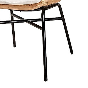 Baxton Studio Caelia Dining Chair, Natural Brown/Black