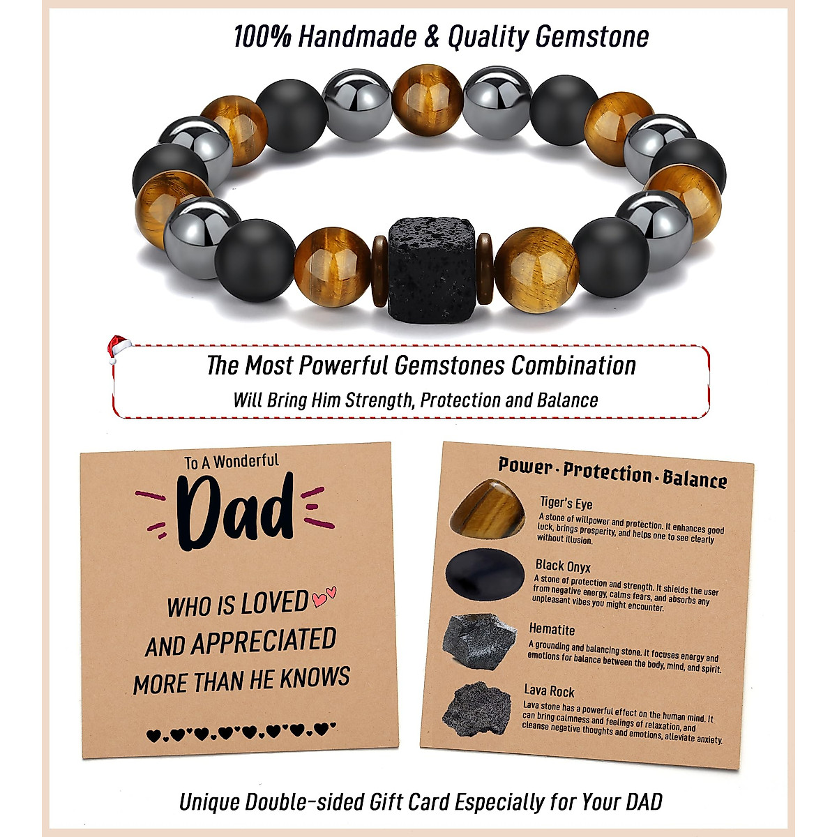 TONY & SANDY Dad Gifts, Dad Gifts for Birthday Christmas, Best Ever Dad to My Dad Bracelet Men Presents Stocking Stuffers Daddy Who Wants Nothing from Wife Son