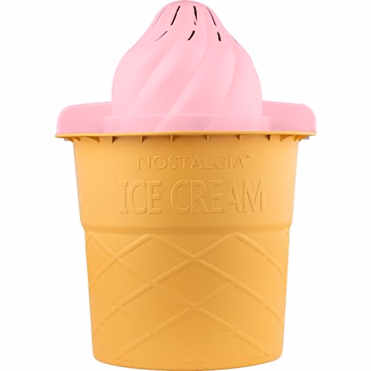 Nostalgia Electric Ice Cream Maker - Old Fashioned Soft Serve Ice Cream Machine Makes Frozen Yogurt or Gelato in Minutes - Fun Kitchen Appliance - Pink - 4 Quart