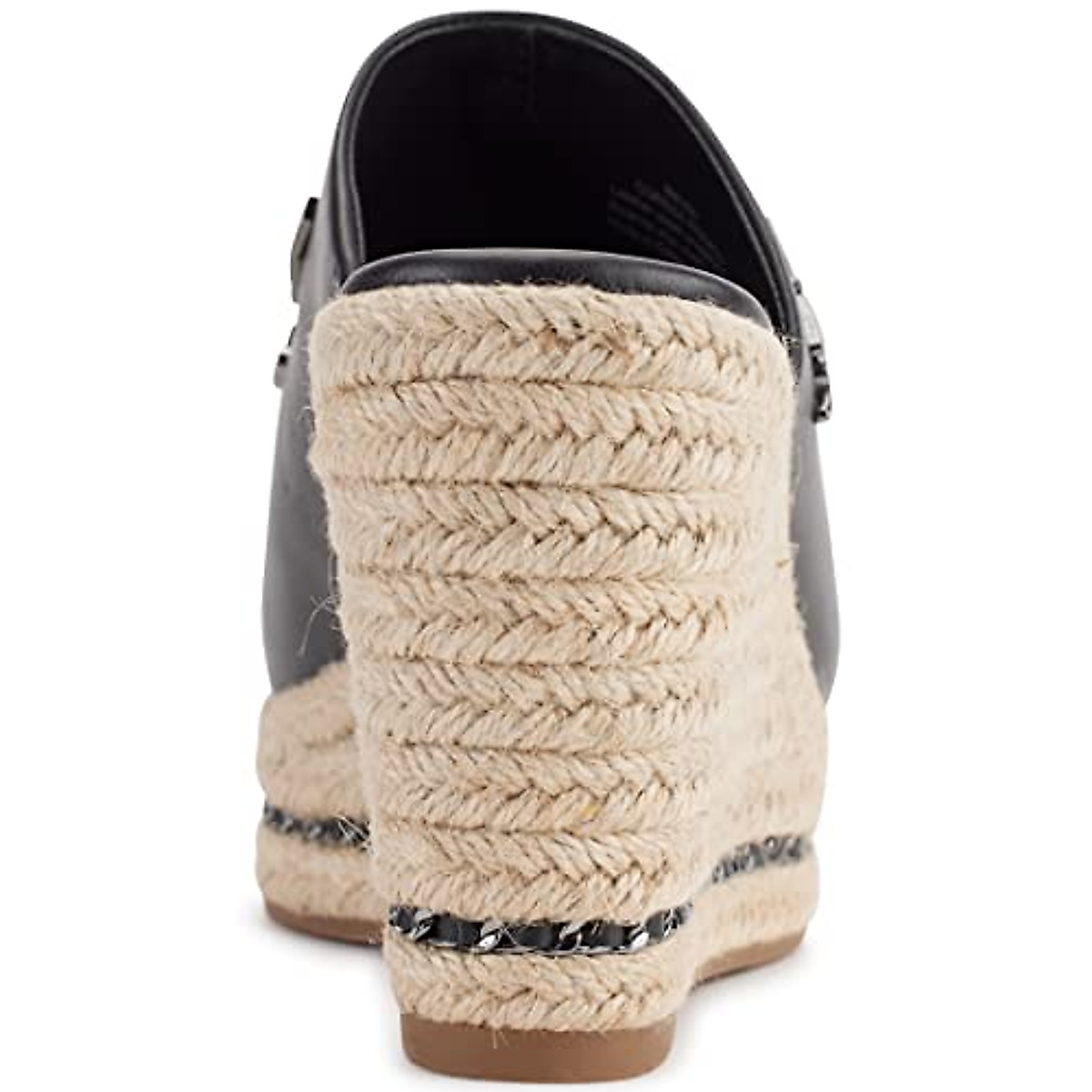 Karl Lagerfeld Paris Women's Corissa Slip on Espadrille Wedge Sandal, Deep Black, 9