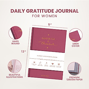 Daily Gratitude Journal for Women - Daily Affirmation & Mindfulness - Goal Planning with Self Reflection Pages - Gratefulness & Wellness Planner - Boost Positivity & Thankfulness