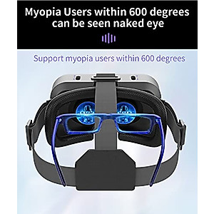 VR Headset Compatible with iPhone & Android Phone Within 4.7-7.2inch Display Screen- Universal Virtual Reality Goggles- Soft & Comfortable New 3D Glasses (G13-Black)
