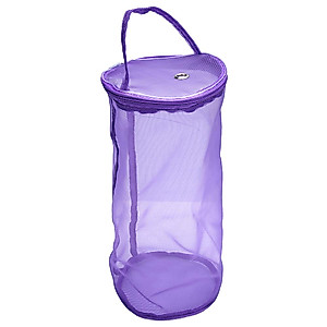Hilitand Mesh Bag Lightweight Portable Yarn Wool Bag, Knitting Crochet Thread Storage Organizer Tote 12.2x5.3inch/5.1x5.1inch(Purple L)