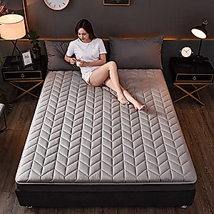 QQCC Mattress Topper Latex Mattress High Grade Memory Foam Filling Tatami Breathable Mat Hotel Mattress Full Size Pad Be (Color : 11, Size : Thickness 5cm)