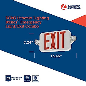 Lithonia Lighting RD M6 ECRG LED Emergency Light/Exit Combo Red/Green switchable, Round Lamp Heads, White