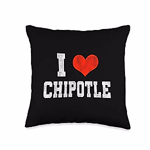 I Love Chipotle Home Decor Gifts I Love Funny Chipotle Lover Throw Pillow, 16x16, Multicolor
