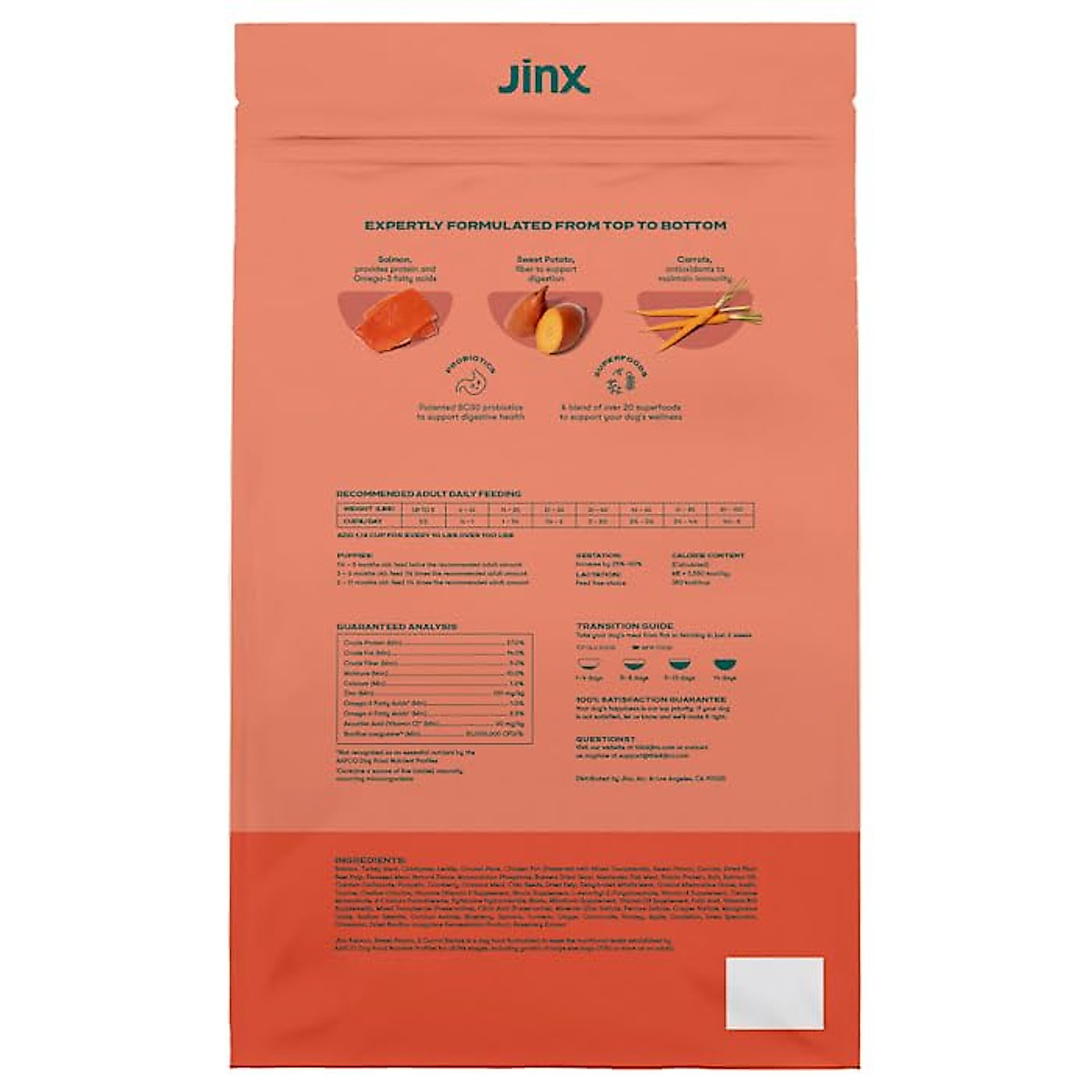 Jinx Salmon, Sweet Potato, Carrot & ALS Kibble Dry Dog Food, 11.5 lbs.
