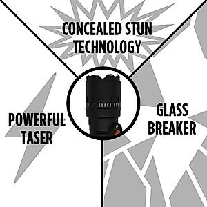 Guard Dog Security Stealth Compact Stun Gun Flashlight, Maximum Voltage, Holster Included, Rechargeable