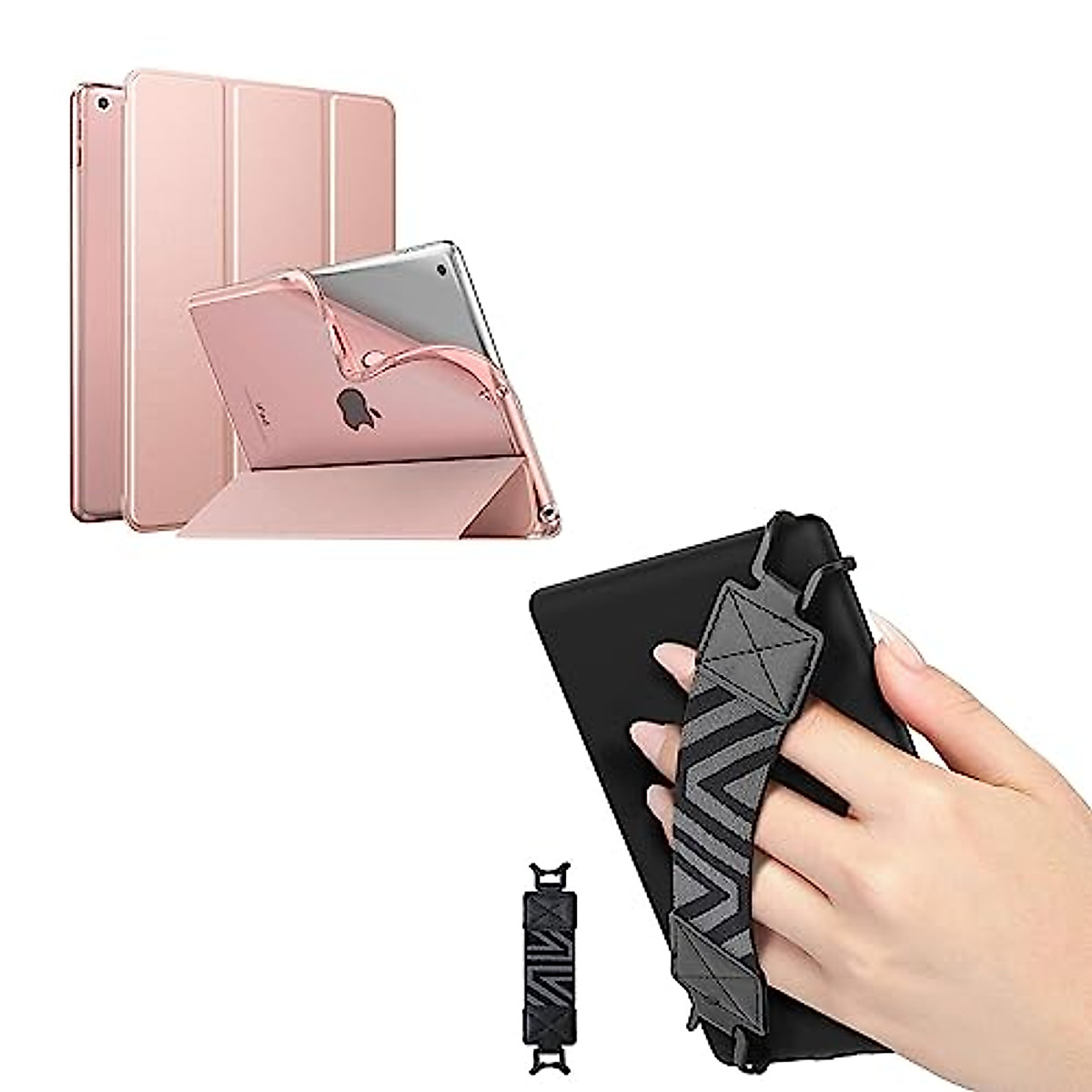 MoKo iPad 10.2 Case for iPad 9th Generation 2021+Security Hand-Strap for 6-8" Kindle eReaders Fire Tablet
