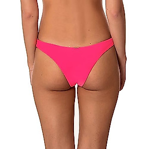RELLECIGA Women's Watermelon Red Cheeky Brazilian Cut Bikini Bottom Size Medium
