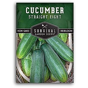 Survival Garden Seeds - Straight Eight Cucumber Seed for Planting - Packet with Instructions to Plant and Grow Pickling and Slicing Cucumbers in Your Home Vegetable Garden - Non-GMO Heirloom Variety