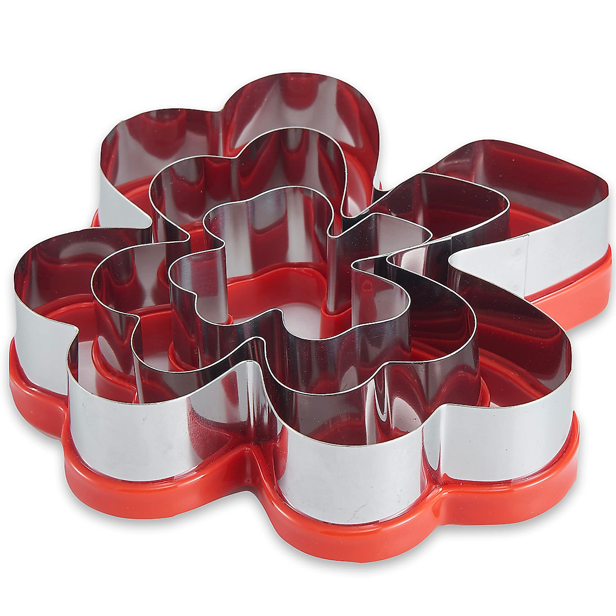 3 Pcs Clover Cookie Cutter Set 4.1" 3" 1.8", St. Patrick's Day Irish Shamrock Holiday Stainless Steel Cookie Cutter, Coated with Soft PVC for Protection