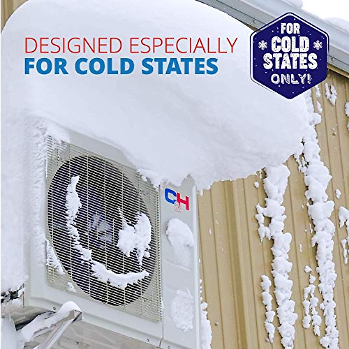 Cooper & Hunter Hyper Heat 18,000 BTU, 20 SEER 10.3 HSPF Ductless Mini-Split Air Conditioner -22F Heat Pump with 16FT Copper Line Set and Communication Wires