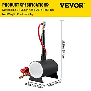 VEVOR Propane Knife Forge, Farrier Furnace with Single Burner, Portable Oval Metal Forge with an Open Structure, Large Capacity, for Blacksmithing, Knife Making, Forging Tools and Equipment