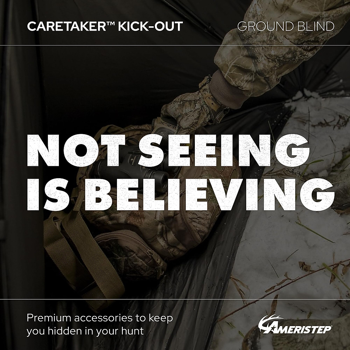 Ameristep Caretaker Kick Out Pop-Up Ground Blind, Premium Hunting Blind, Realtree Edge Camo, One Size