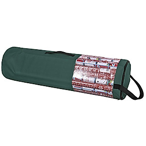 ProPik Gift Wrapping Paper Storage Organizer Bag, Store Up To 24 Rolls 40 Inch, Heavy Duty Polyester plus PVC Clear Bag with Handles and Zippered Top for Gift Wrap and Ribbons (Green)