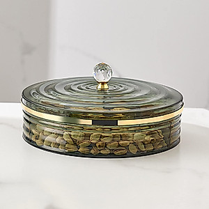 Snack Tray, Divided Serving Tray with Lid, Fruit Trays for Serving for Party, 4 Compartment Round Snack Tray with Lid, for Dried Fruits, Nuts, Candies, Sweet Cookies and Fruits