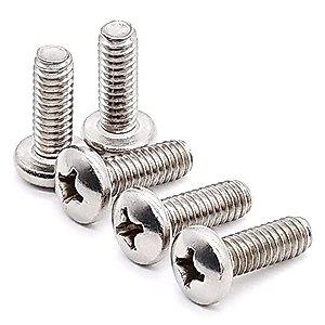 Glvaner #6-32 x 3/8" (100 pcs) Pan Head Machine Screws, 18/8 Stainless Steel 304, Phillips Drive Cross Round Head Machine Screws, Fully Threaded, Machine Coarse Thread