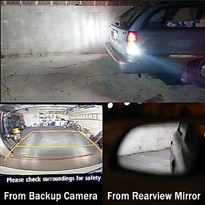 BRISHINE 4-Pack 1000 Lumens Super Bright 7440 7443 7441 7444 W21W LED Bulbs 6000K Xenon White 24-SMD LED Chipsets with Projector for Backup Reverse Lights, Parking Lights, Daytime Running Lights