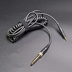 Voarmaks 4 Pole Long Steps Audio DJ Cable Cord Line Plug Compatible with Pioneer HDJ-X5 X7 S7 CUE1 Headphones Extended Coiled Spring Dj Wire