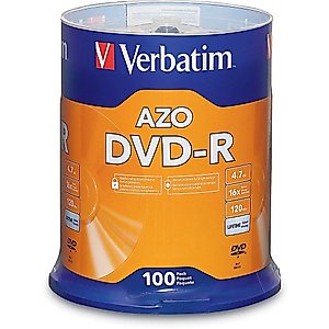 Verbatim® DVD-R Recordable Disc DISC,DVD-R,4.7GB,100PK,SR (Pack of 2)