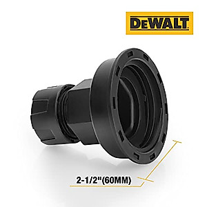 DEWALT DXVA25-1213 Vacuum Hose Adaptor, Compatible With DXV08S DXV09P DXV09PA DXV10P DXV10PL DXV10S DXV10SA DXV10SB DXV12P DXV14P DXV16P DXV16PA DXV16S, Black