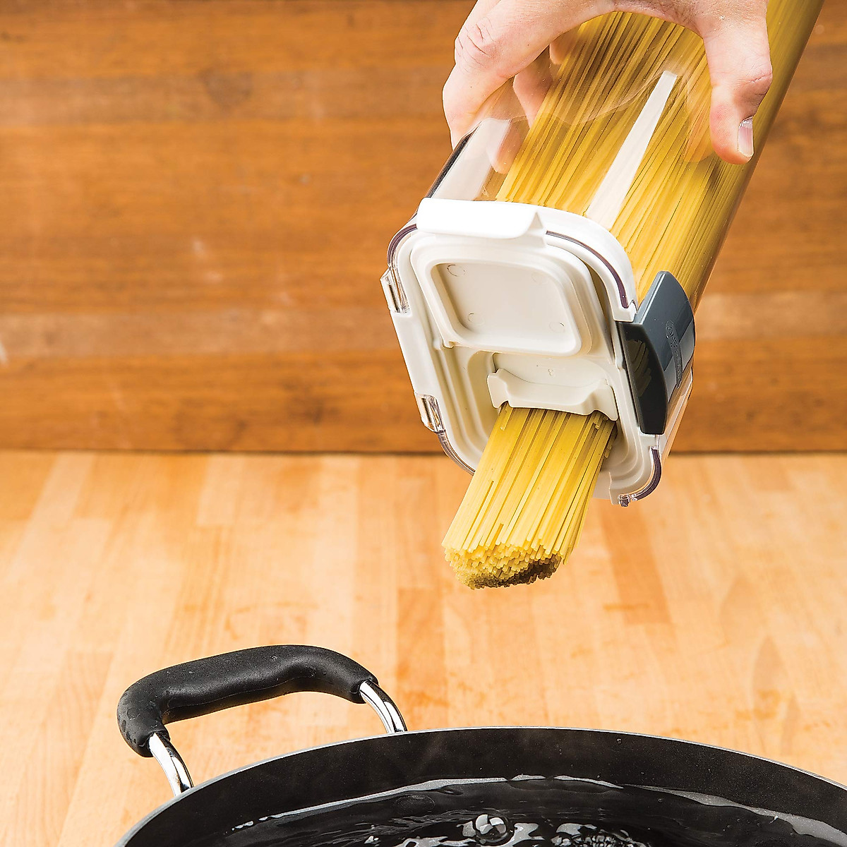 Progressive International Prepworks ProKeeper 2- Piece Kitchen Clear Food Baker's Kitchen Storage Organization Canister Set (Pasta 1.4-Quart)