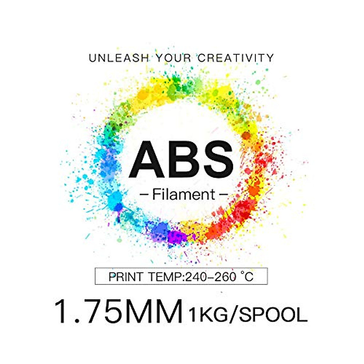 Inland 1.75mm ABS 3D Printer Filament, Dimensional Accuracy +/- 0.03 mm - 1kg Cardboard Spool (2.2 lbs) - Fits Most FDM/FFF Printers - Black