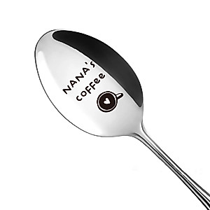 Nana Gifts from Grandkids Granddaughter Grandson - Nana's Coffee Spoon - Funny Coffee Spoon Engraved - Coffee Lover Gift for Women - Perfect Mother's Day/Birthday/Thanksgiving/Christmas Gifts