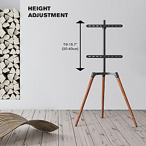 ProMounts Modern TV Floor Stand, Universal TV Mount with 90° Swivel, Corner TV Easel with Tripod Base for 47-72 Inches, LED LCD OLED Flat and Curved Screens