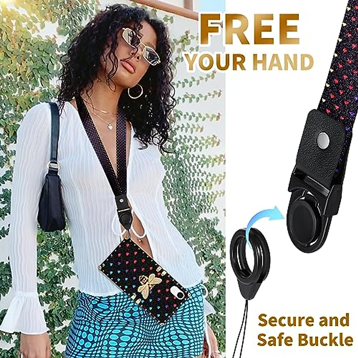 Loheckle for Square iPhone XR Case, Designer Retro Luxury Cases for Women with Ring Stand Holder and Lanyard, Stylish Bee Cute Cover for iPhone XR 6.1 Inch