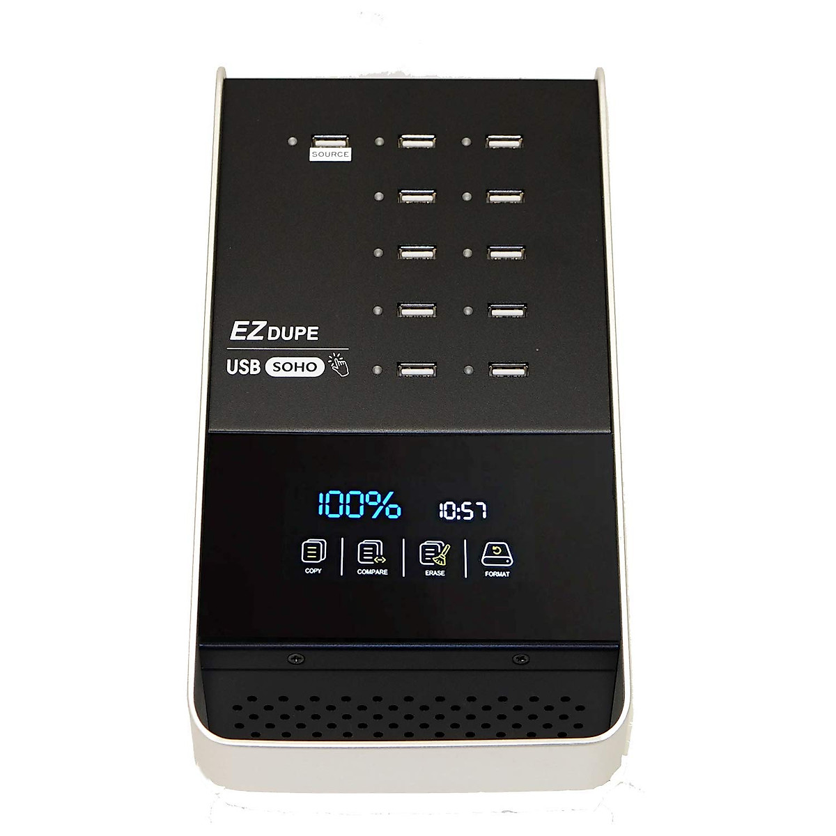 Acumen Disc EZ Dupe 1 to 10 USB Duplicator with Touch Screen - Multiple Flash Drive Mass Storage Memory Card Copier (SOHO Series) DM-FU0-11V10TP