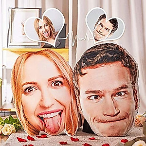 VEELU Custom Face Pillow Personalized Dog Cat Shaped Pillow, Custom Handmade Double-Sided 3D Printing Photo Pillow Soft Plush Toy Home Sofa Car Seat Decorative Unique Birthday Gift Height 20 Inch