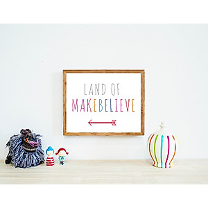 Land of Makebelieve 14x11 Wall Art Print for Boys, Girls or Baby's Room, Nursery Decor, Perfect for a Playroom or Classroom, Gender Neutrall
