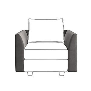 HONBAY Armrest Module for Modular Sectional Sofa, Pair of Sofa Armrest for Sectional Modular Couch, Velvet Grey